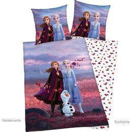 Disney Kinderbettw&auml;sche &raquo; ́s Eisk&ouml;nigin&laquo; mit tollem Anna und Elsa Motiv bunt Renforc&eacute;, Obermaterial: 100% Baumwolle B/L: 135cm x 200cm, 1 Stk., 1 Stk., 