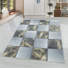 Ayyildiz Teppiche Teppich &raquo;OTTAWA 4201&laquo; rechteckig 8 mm H&ouml;he Karo Muster, Kurzflor, Wohnzimmer gelb Polypropylen (PP) B : 80cm 1 Stk., 8mm, L: 150cm