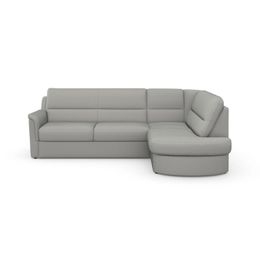 Sit & More sit&more Ecksofa &raquo;Panini L-Form&laquo; wahlweise mit Vorziehsitz und Bettkasten silber B/H/T: 243cm x 87cm x 155cm, Luxus-Microfaser Paris, Ottomane rechts,