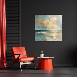 queence Acrylglasbild &raquo;Ein Tag am Meer&laquo; Abstrakt Abstrakte Formen Gem&auml;lde Gew&auml;sser Himmel Himmelsbilder Kunst Meer Meer Bilder Sonnenaufgang 1 Stk. 