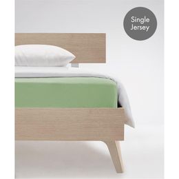 Fleuresse Spannbettlaken &raquo;Jenny C aus feinf&auml;digem Mako-Jersey&laquo; f&uuml;r Matratzen bis 23 cm H&ouml;he gr&uuml;n Mako-Jersey, Obermaterial: 100% Baumwolle B/L: 200cm,