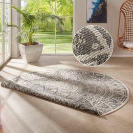 freundin Home Collection Teppich &raquo;Lilja Wendeteppich&laquo; rund 5 mm H&ouml;he In-& Outdoor, beidseitig, Wetterfest, Balkon, Garten, Wohnzimmer beige 