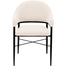 OMG Design Armlehnstuhl &raquo;Roma&laquo; (Set) 1 Stk.bequemer Esszimmerstuhl, Polsterstuhl mit Boucl&eacute; Bezug lila Stoff B/H/T: 56cm x 83cm x 62cm, 1 Stk., Stoff 