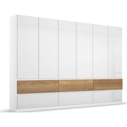 Rauch Dreht&uuml;renschrank &raquo;Winnipeg&laquo; grifflose Front, Schubk&auml;sten m. Griffmulde, auch mit Beleuchtung wei&szlig; Holzwerkstoff B/H/T: 271cm x 210cm x 56cm, 