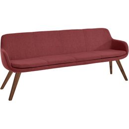 Musterring Essbank &raquo;Tavia&laquo; Stativgestell Wildnussbaum massiv ge&ouml;lt, Breite 180, 200 oder 220 cm rot 100% PES B/H/T: 200cm x 87cm x 66cm, Flachgewebe