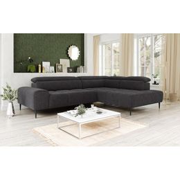 OTTO home Ecksofa &raquo;Theo L-Form, B: 298 cm&laquo; mit Kopfteilverstellung, optional Sitztiefenverstellung grau 100% Polyester (PES) B/H/T: 298cm x 222cm, 