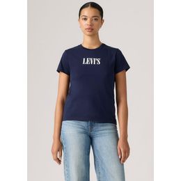 Levi's Levi's Damen Rundhalsshirt &raquo;THE PERFECT TEE&laquo; mit Logo im Metallic-Holo Print blau XL (42)