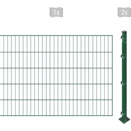 Arvotec Einstabmattenzaun &raquo;ESSENTIAL 100 zum Einbetonieren&laquo; Zaunh&ouml;he 100 cm, Zaunl&auml;nge 2 - 60 m gr&uuml;n Kunststoff, Stahl H/L: 100cm x 2m, Pfosten: 2 Stk.