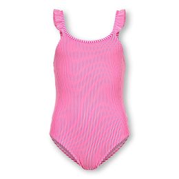 Kids Only M&auml;dchen KIDS Only Badeanzug &raquo;KOGSUNNY STRUCTURE SWIMSUIT ACC&laquo; mit kleiner R&uuml;sche an der Schulter pink 122/128, N-Gr