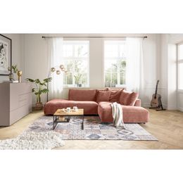 Musterring Ecksofa &raquo;Lucia bequem, elegant & zeitlos, elegante Sofa ohne Armlehnen&laquo; mit gro&szlig;em Longchair, verschiedene Farben, B304 x T224 cm braun 100% Polyester
