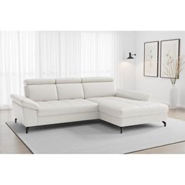 Sit & More sit&more Ecksofa &raquo;Vanity L-Form, B: 264 cm, Leder&laquo; Inkl.Sitz-,Kopf-und Armteilverstellung wei&szlig; B/H/T: 264cm x 84cm x 181cm, NaturLEDER , Recamiere 