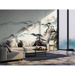 marburg Fototapete &raquo;Hanako&laquo; matt glatt moderne Tapete f&uuml;r Wohnzimmer Schlafzimmer K&uuml;che grau Vlies B/L: 2,12m x 2,7m, Rollen: 1