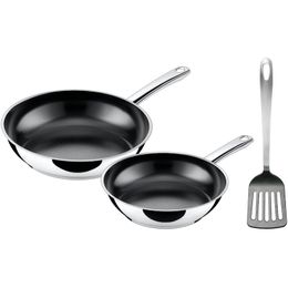 Silit Pfannen-Set &raquo;Talis 3-teilig, mit Pfannenwender, Bratpfanne 24, 20 cm&laquo; Cromargan Edelstahl Rostfrei 18/10 Set, je 1 Pfanne &Oslash; 24/20 cm, H: 5 cm, 3 Stk. 
