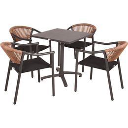 Garden Pleasure Garten-Essgruppe &raquo;NOVARA/TREVISO&laquo; Set, 5 tlg. einfache Montage Aluminium, Kunststoff B/H/T: 170cm x 75cm x 170cm