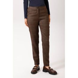 Aniston Casual Damen Aniston CASUAL Stoffhose im trendigen Karo-Dessin - NEUE KOLLEKTION braun 44, N-Gr