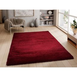 OCI DIE TEPPICHMARKE Hochflor-Teppich &raquo;MONTIS&laquo; quadratisch 45 mm H&ouml;he uni, Langflor, Shaggy, auch in rund, quadratisch und L&auml;ufer erh&auml;ltlich rot 