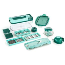 Genius Zerkleinerer &raquo;Nicer Dicer Fusion Set 13-tlg.&laquo; Einfach, praktisch, sicher und platzsparend! gr&uuml;n Einheitsgr&ouml;&szlig;e