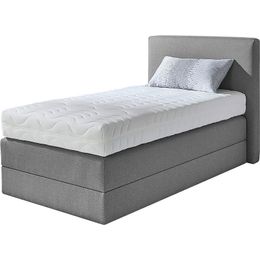 Westfalia Schlafkomfort Boxspringbett wahlweise mit Kaltschaum-Topper grau Strukturstoff (77% Polyester und 23% Viskose) Feinstruktur Kaltschaum-Topper, Liegefl&auml;che B/L: 