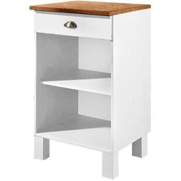 Home Affaire Unterschrank &raquo;Oslo&laquo; 50 cm breit, mit 23 mm starker Arbeitsplatte, Schublade, Einlegeboden gelb Massivholz Cremefarben, B/H/T: 50cm x 85cm