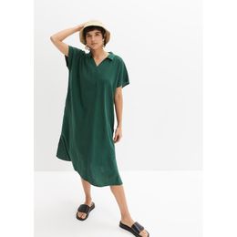 bonprix Damen bonprix Tunikakleid &raquo;Kaftan-Kleid aus leichtem Leinen-Viskose-Mix&laquo; f&uuml;r den Alltag, aus Leinen-Viskose-Mix, weite Kaftan-Form gr&uuml;n 52, N-