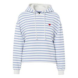 Pieces Damen Pieces Kapuzensweatshirt &raquo;PCCHILLI LS HOODIE STRIPES EMB NOOS BC&laquo;, Baumwollmischung, regular fit wei&szlig; XXL