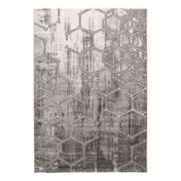 Kayoom Teppich &raquo;Mineral 525&laquo; rechteckig 12 mm H&ouml;he Kurzflor, Hoch Tief Struktur, Wohnzimmer grau Polypropylen B : 80cm 1 Stk., 12mm, L: 150cm