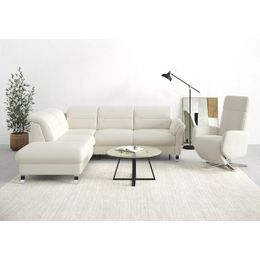 Sit & More sit&more Ecksofa &raquo;Grenoble L-Form mit Federkern&laquo; wahlweise mit Schlaffunktion, Bettkasten, Arm- und Kopfteilverstellung beige B/H/T: 247cm x 85cm x 