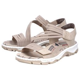 Rieker Damen Riemchensandale Sommerschuh, Sandalette, Klettschuh, im Sportslook beige 36