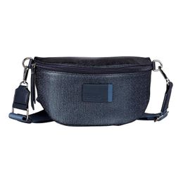 Tom Tailor Denim Damen Tom Tailor Denim Bauchtasche &raquo;Rosie Canvas&laquo; in zweifarbigem Look mit aufgedruckten kontrastierenden Streifen blau B/H/T: 25cm x