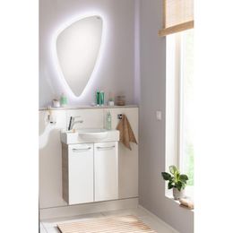 Fackelmann Waschbeckenunterschrank &raquo;SBC&laquo; Badm&ouml;bel f&uuml;r G&auml;ste-WC, Breite ca. 55 cm braun Alaska-Esche-Optik/Hellbraun, B/H/T: 52cm x 60cm x 24,3cm, 