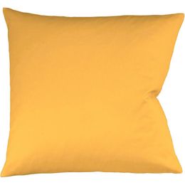 Fleuresse Kissenbez&uuml;ge &raquo;Colours&laquo; edler, b&uuml;gelfreier Interlock-Jersey aus 100% Baumwolle gelb Interlock-Jersey, Obermaterial: 100% Baumwolle B/L: 80cm 