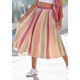 Vivance Damen Plisseerock &raquo;mit modischem Farbverlauf und Gummizugbund&laquo; eleganter Midirock, leichter Sommerrock aus luftiger Webware bunt 34