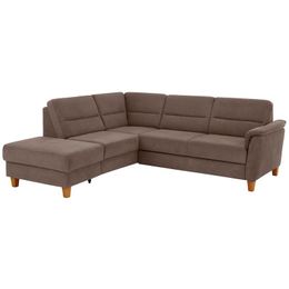Home Affaire Ecksofa &raquo;Palmera L-Form, B: 236 cm&laquo; optional Schlaffunktion & Bettkasten, Federkern braun 100% Polyester;Struktur (100% Polyester);Luxus-