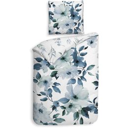 Bettw&auml;sche &raquo;Kristoffer&laquo; 2 Stk. 100% Baumwolle, hochwertiges Mako-Satin, Bettw&auml;sche ab 135x200 cm. blau Mako-Satin, Obermaterial: 100% Baumwolle B/L: 