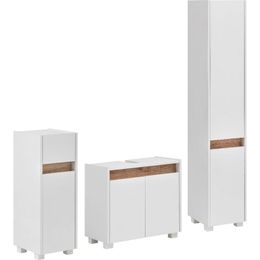 Schildmeyer Badm&ouml;bel-Set &raquo;Cosmo, Badezimmer Set, melaminharzbeschichtet, Made in Germany&laquo; Set, 3 Stk. tlg. wei&szlig; Einheitsgr&ouml;&szlig;e