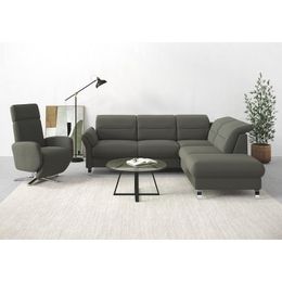 Sit & More sit&more Ecksofa &raquo;Grenoble L-Form mit Federkern&laquo; wahlweise mit Schlaffunktion, Bettkasten, Arm- und Kopfteilverstellung grau B/H/T: 247cm x 85cm x 
