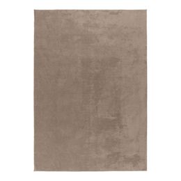 Kayoom Teppich &raquo;Earthquake 225&laquo; rechteckig 14 mm H&ouml;he auch als L&auml;ufer, dichter uni Kurzflor, Wohnzimmer beige Polyester B : 160cm 1 Stk., 14mm, L: 220cm