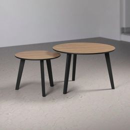 Home Affaire Couchtisch &raquo;Ronda&laquo; Set, 2 Stk. tlg. Beistelltische mit Massivholzf&uuml;&szlig;en - Ma&szlig;e (B/T/H) 50-70/39-45/50-70 cm B/H/T: 70cm x 45cm x 70cm