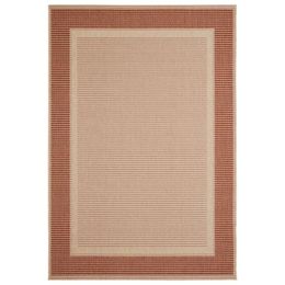 ANDIAMO Teppich &raquo;ARIZONA 2&laquo; rechteckig 5 mm H&ouml;he Flachgewebe, mit Bord&uuml;re, In- und Outdoor geeignet, wetterfest braun Kunstfaser B : 60cm 1 Stk., 5mm, L: 