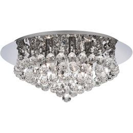 Searchlight Deckenleuchte &raquo;Hanna 6Lt Flush - Chrome Metal & Clear Crystal&laquo; G9 1 Stk. transparent 6, &Oslash; 45cm H: 19,5cm, 1 Stk.