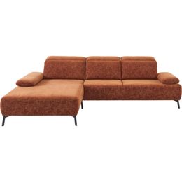 Home Affaire Ecksofa &raquo;Liora, L-Form mit verstellbarem Kopfteil, Breite 291 cm&laquo; klappbare Armlehne, Tonnentaschenfederkern&saugroboterfreundliche H&ouml;he 