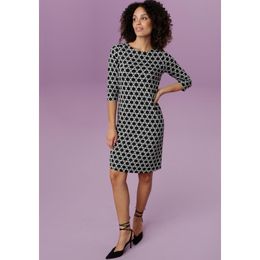 Aniston Selected Damen Aniston SELECTED Jerseykleid mit elegantem Kreis-Muster schwarz-wei&szlig; 36, N-Gr