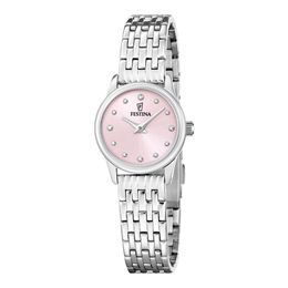 Festina Damen Quarzuhr &raquo;Mademoiselle&laquo; Armbanduhr, Damenuhr, Edelstahlarmband, analog rosa Einheitsgr&ouml;&szlig;e