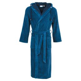 Carl Ross Herrenbademantel &raquo;Velours&laquo; 1 Stk. Kapuze blau Velours 56/58 L: 130cm