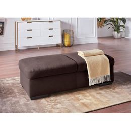 exxpo - sofa fashion Hocker &raquo;Salerno, Bankhocker mit tollem Sitzkomfort&laquo; zeitlos und elegant braun B/H/T: 140cm x 46cm x 67cm, Luxus-Microfaser