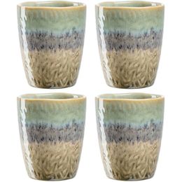 Leonardo Becher &raquo;MATERA&laquo; 300 ml, 4-teilig gr&uuml;n Keramik &Oslash; 8,2cm x 10cm, 300ml, 4 Stk.