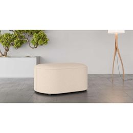 OTTO home Polsterhocker &raquo;Polsterhocker Tvinne, mit Wellenunterfederung&laquo; passend zum Ecksofa, auch in Boucl&eacute;, B/T/H: 90/50/44 cm beige 100% Polyester B
