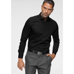 OLYMP Herren OLYMP Businesshemd &raquo;Level Five body fit&laquo; Italienische Knopfleiste schwarz 41, N-Gr