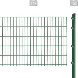 Arvotec Doppelstabmattenzaun &raquo;EXCLUSIVE 103 zum Einbetonieren&laquo; Zaunh&ouml;he 103 cm, Zaunl&auml;nge 2 - 60 m gr&uuml;n Kunststoff, Stahl H/L: 103cm x 28m, Pfosten: 15 Stk.