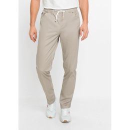 bonprix Herren bonprix Schlupfhose mit elastischem Bund, Regular Fit, aus Baumwolle und Elasthan beige 64, N-Gr